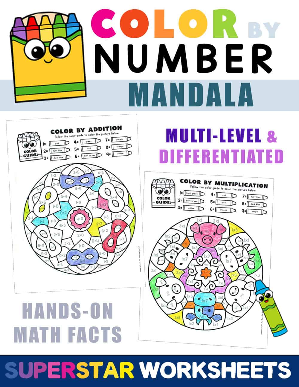 Mandala Color by Number - Superstar Worksheets