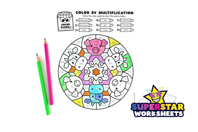 Mandala Color by Number - Superstar Worksheets