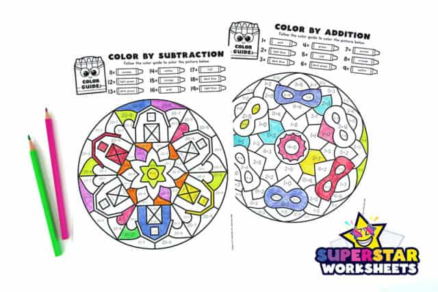 Mandala Color by Number - Superstar Worksheets