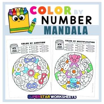 Mandala Color by Number - Superstar Worksheets