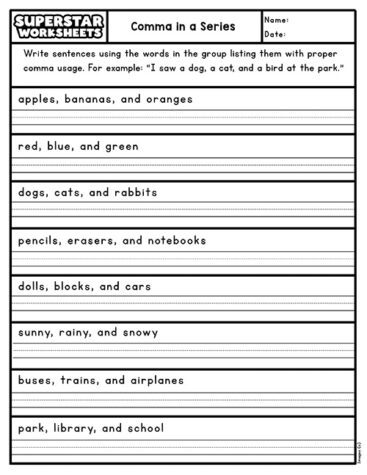 Punctuation Worksheets (Free Printables) - Superstar Worksheets