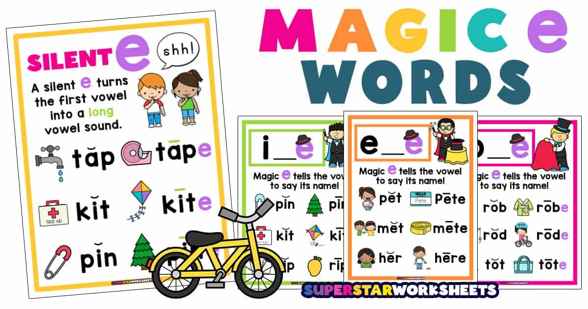 Magic e Words - Superstar Worksheets