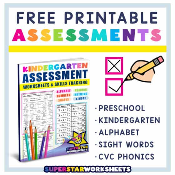 Kindergarten Assessment Worksheets - Superstar Worksheets