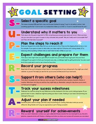 Goal Setting Worksheets - Superstar Worksheets