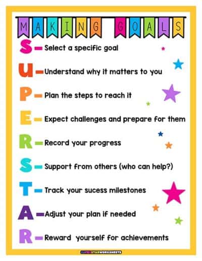 Goal Setting Worksheets - Superstar Worksheets