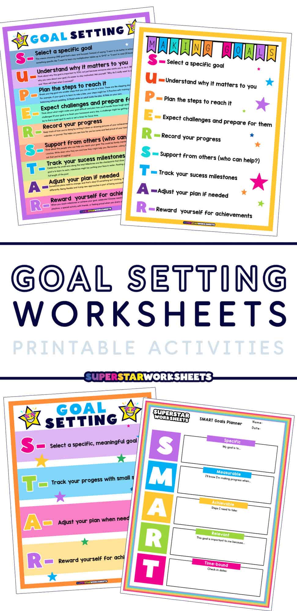 Goal Setting Worksheets - Superstar Worksheets
