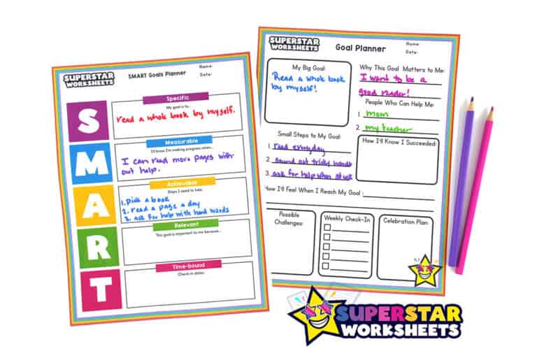 Goal Setting Worksheets - Superstar Worksheets