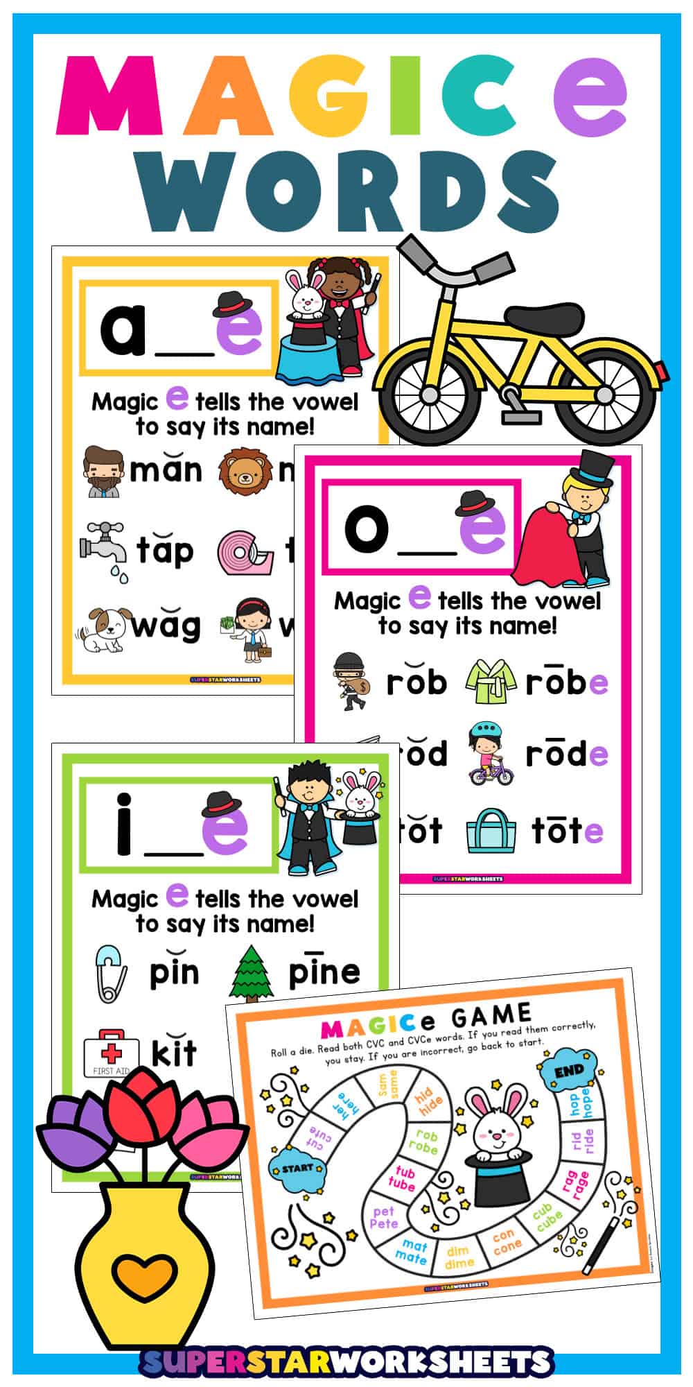 Magic e Words - Superstar Worksheets