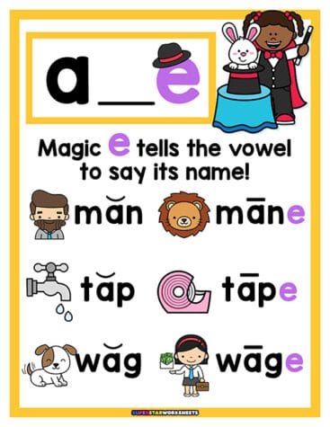 Magic e Words - Superstar Worksheets