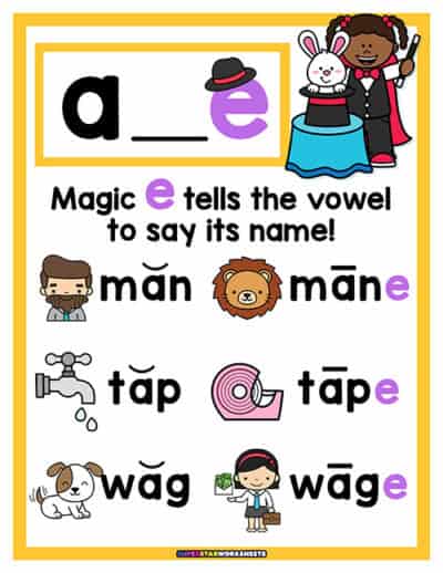 Magic e Words - Superstar Worksheets