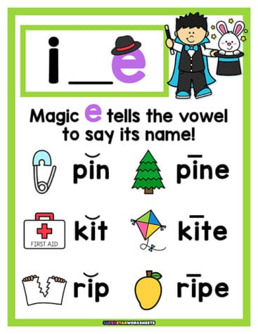 Magic e Words - Superstar Worksheets