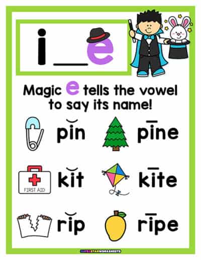 Magic e Words - Superstar Worksheets