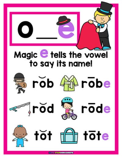 Magic e Words - Superstar Worksheets