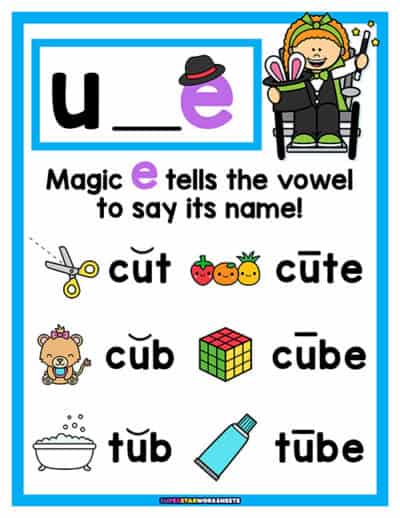 Magic e Words - Superstar Worksheets