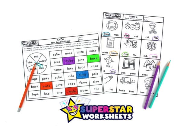 Magic e Words - Superstar Worksheets