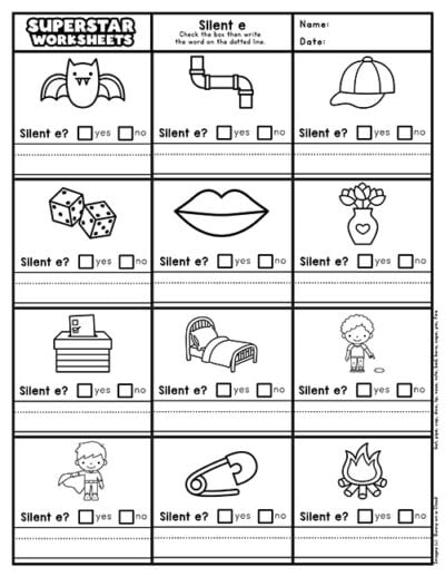 Magic e Words - Superstar Worksheets