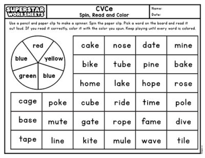 Magic e Words - Superstar Worksheets