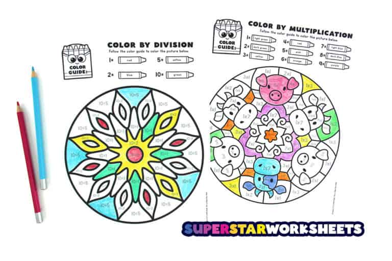 Mandala Color by Number - Superstar Worksheets