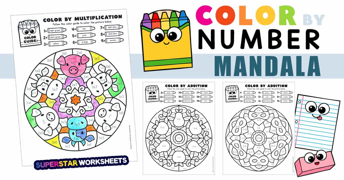 Mandala Color by Number - Superstar Worksheets