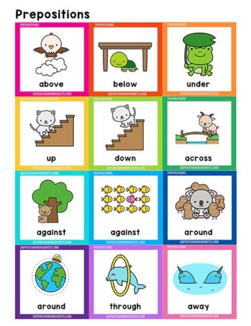 Prepositions Worksheets - Superstar Worksheets