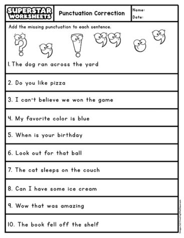 Punctuation Worksheets (Free Printables) - Superstar Worksheets