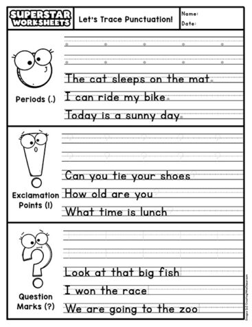 Punctuation Worksheets - Superstar Worksheets