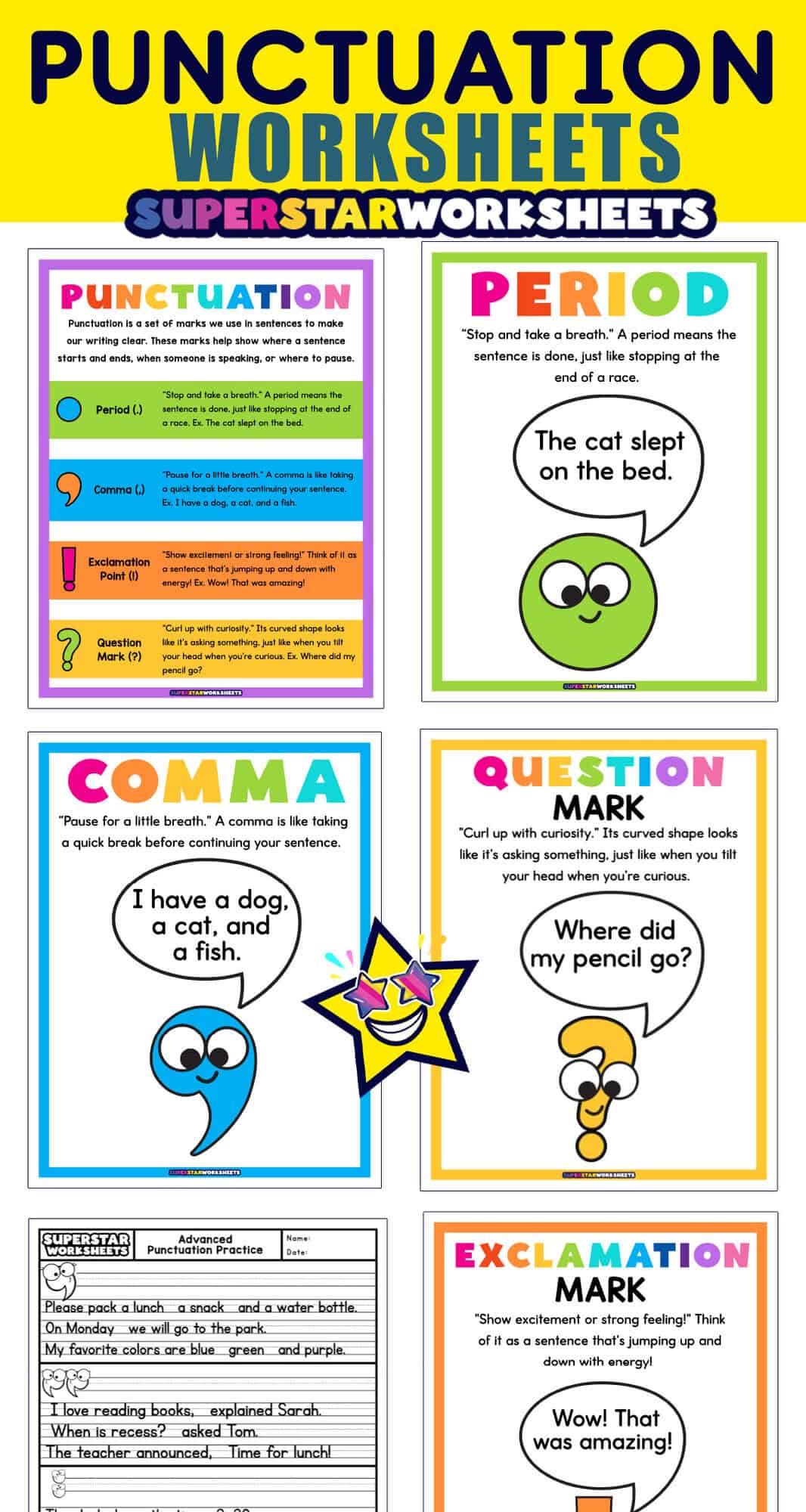 Punctuation Worksheets - Superstar Worksheets
