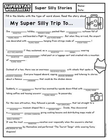 Ad Libs Worksheets - Superstar Worksheets