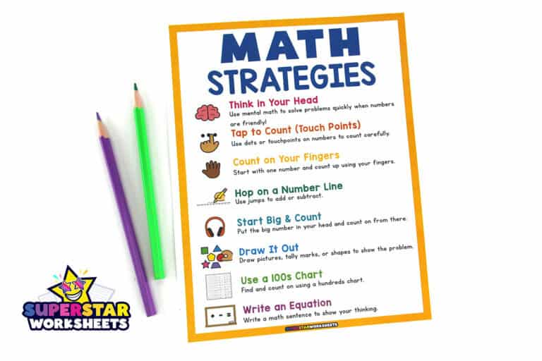 Math Strategies Charts - Superstar Worksheets