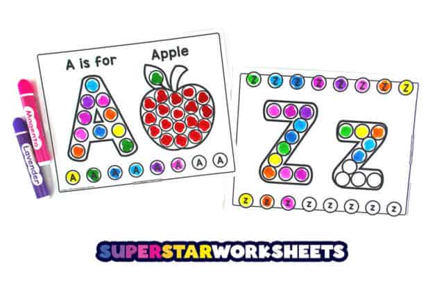 Alphabet Dot Marker Printables - Superstar Worksheets