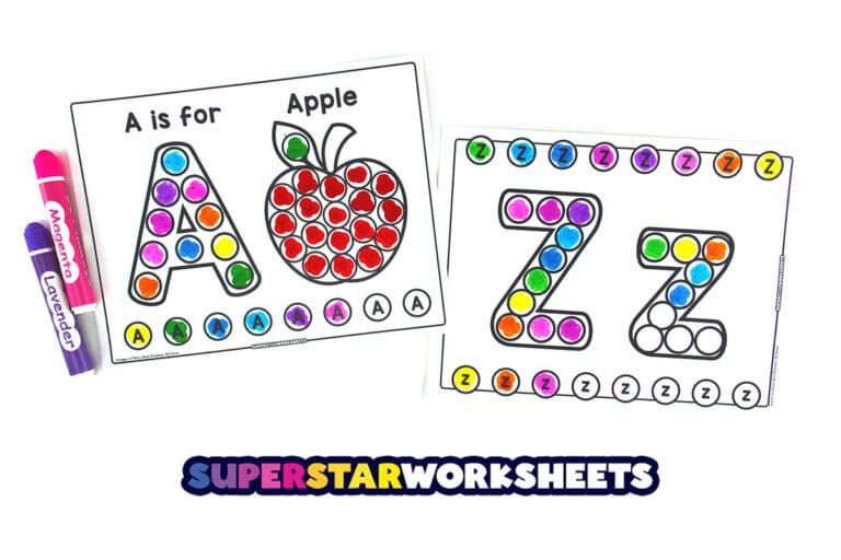 Alphabet Dot Marker Printables - Superstar Worksheets