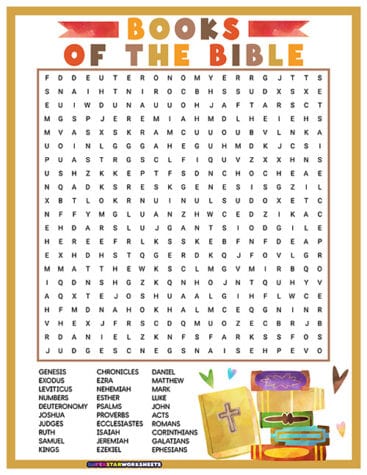 Books of the Bible Word Search - Superstar Worksheets