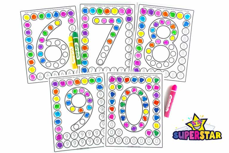 Number Dot Marker Printables - Superstar Worksheets