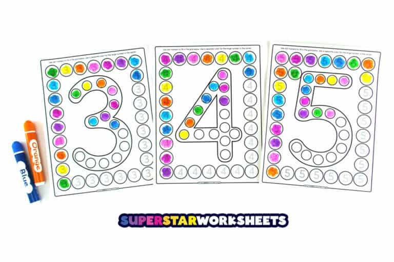 Number Dot Marker Printables - Superstar Worksheets