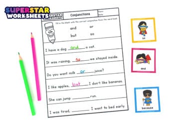 Conjunctions Worksheets - Superstar Worksheets