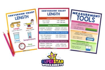 Math Conversion Charts - Superstar Worksheets