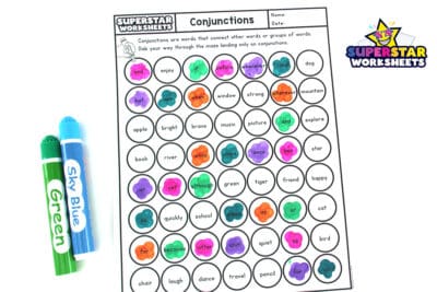 Conjunctions Worksheets - Superstar Worksheets