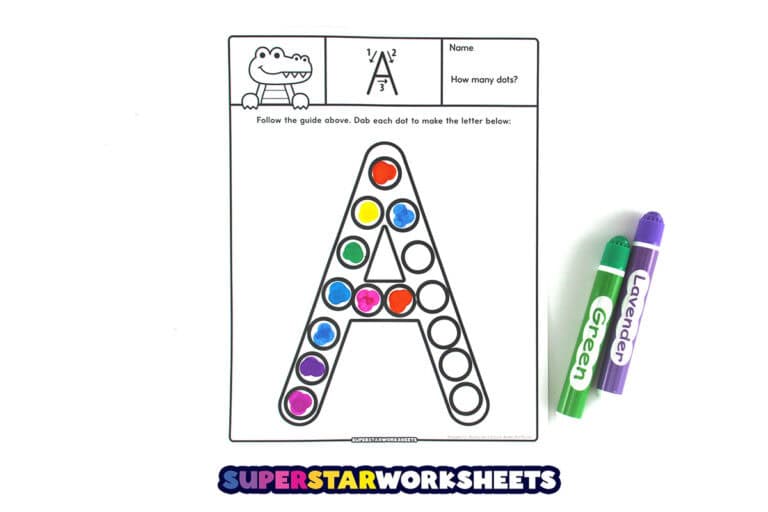 Alphabet Dot Marker Printables - Superstar Worksheets