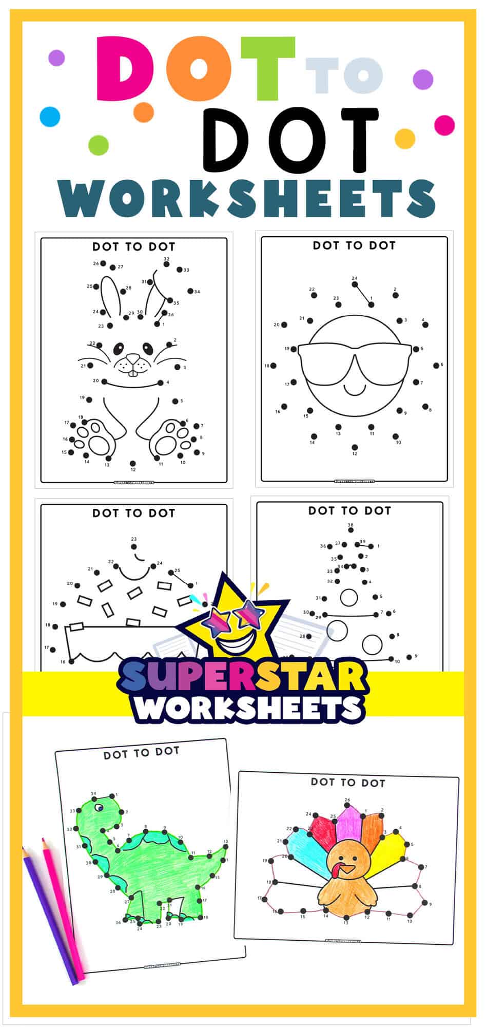 Dot to Dot Worksheets - Superstar Worksheets