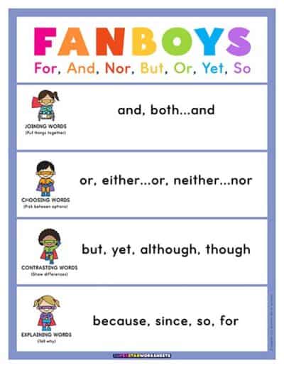 Conjunctions Worksheets - Superstar Worksheets