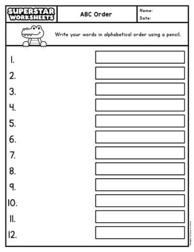 Spelling Worksheet Generator - Superstar Worksheets