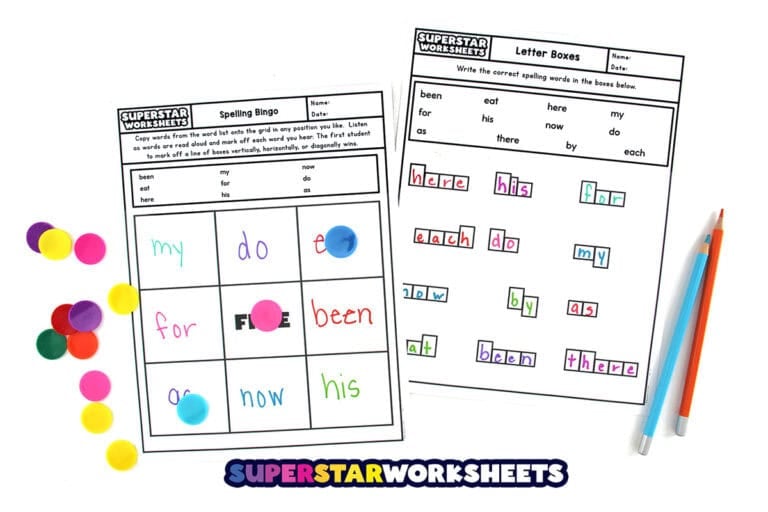 Spelling Worksheet Generator - Superstar Worksheets