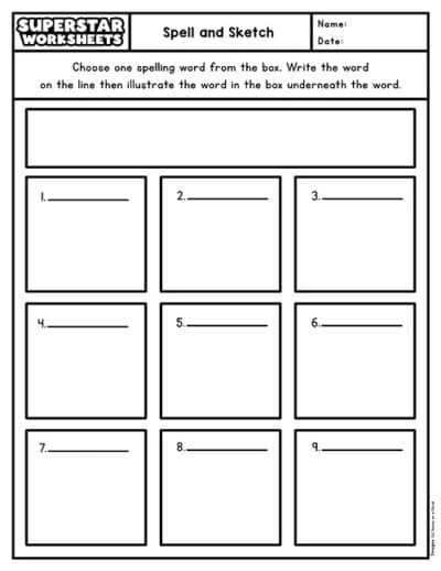 Spelling Worksheet Generator - Superstar Worksheets