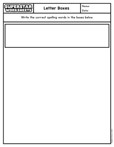 Spelling Worksheet Generator - Superstar Worksheets