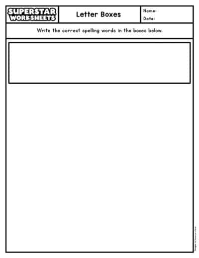 Spelling Worksheet Generator - Superstar Worksheets