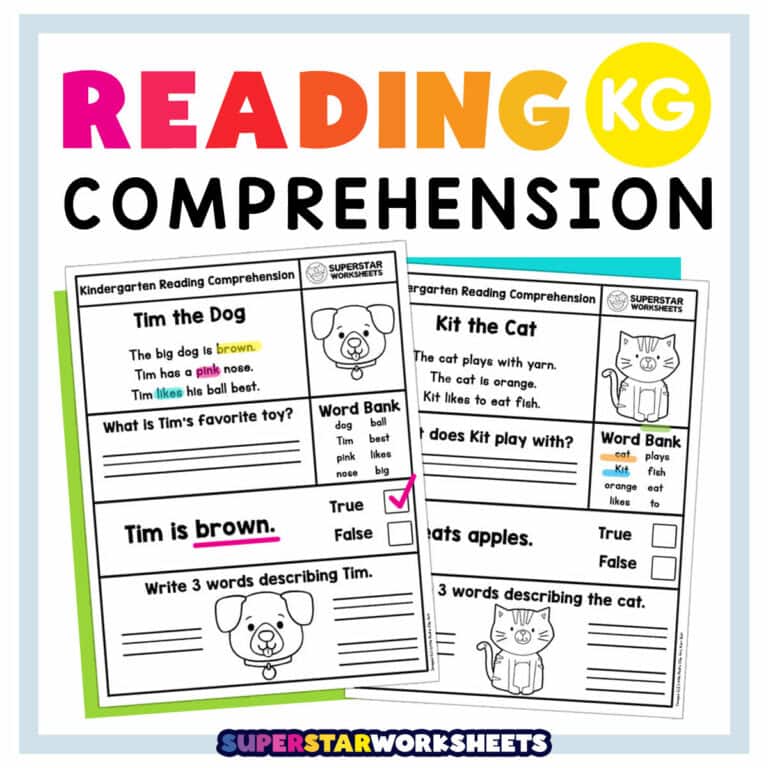 Reading Comprehension Worksheets - Superstar Worksheets