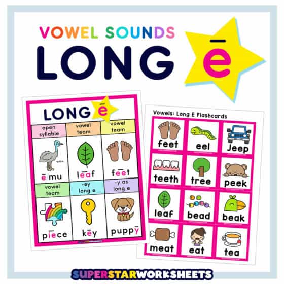 Long E Words - Superstar Worksheets