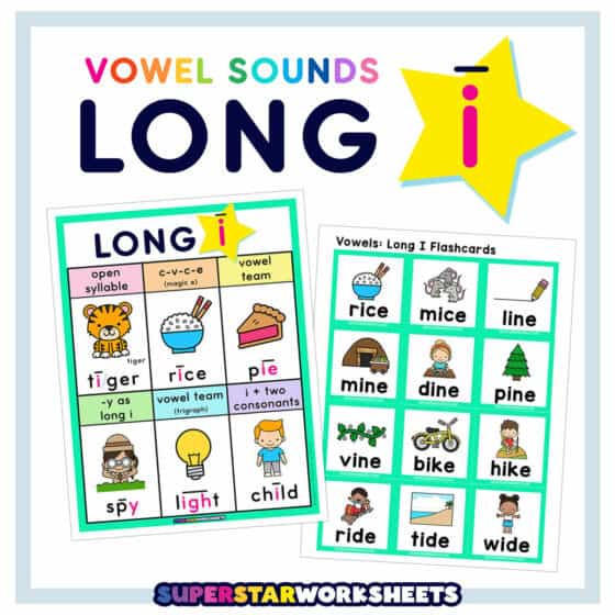 Long I Words - Superstar Worksheets