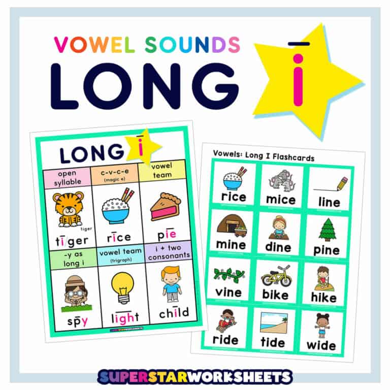 Long I Words - Superstar Worksheets