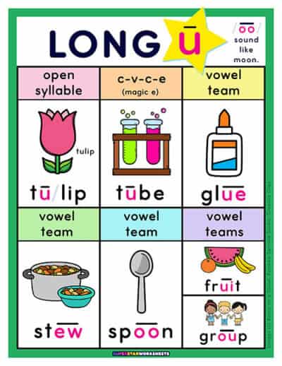 Long U Words - Superstar Worksheets